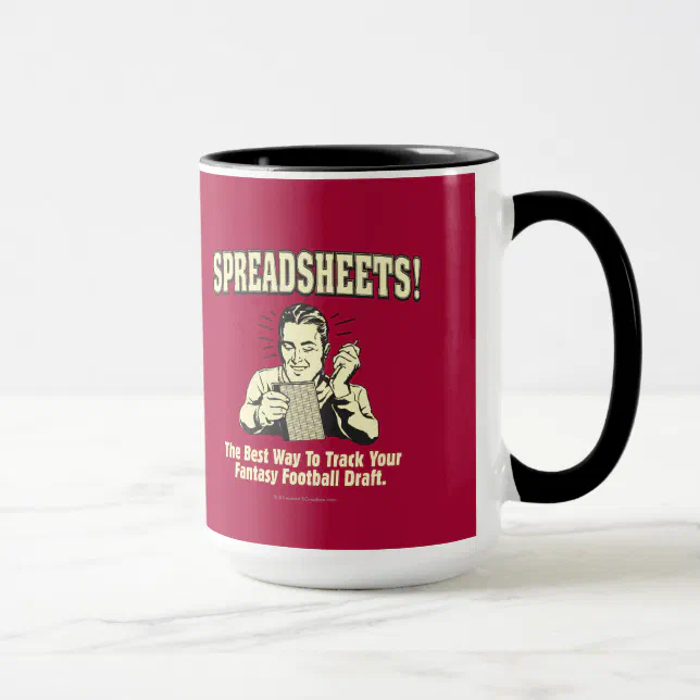 Spreadsheets: Track Your Fantasy Football Draft Mug | Zazzle
