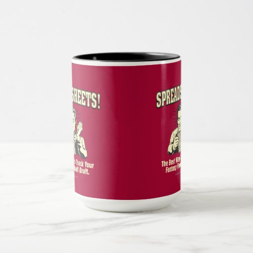 Spreadsheets: Track Your Fantasy Football Draft Mug | Zazzle