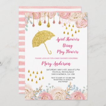 Spring April Baby Shower Invitation | Zazzle