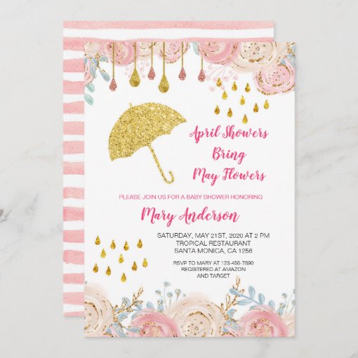 Spring April Baby Shower Invitation | Zazzle