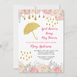 Spring April Baby Shower Invitation | Zazzle