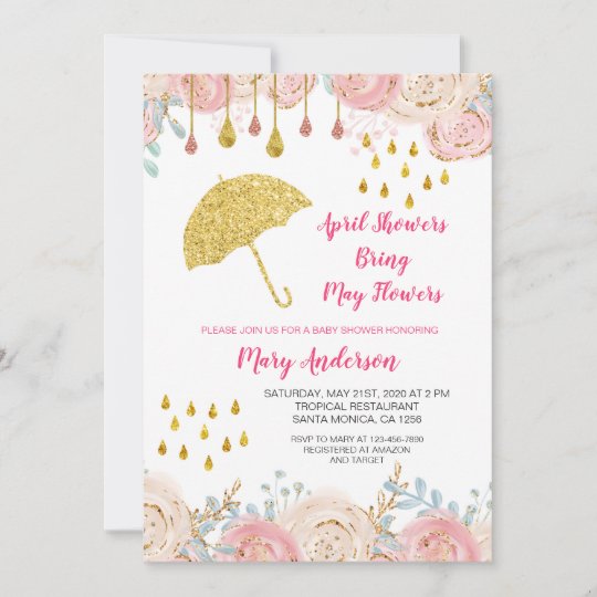 Spring April Baby Shower Invitation | Zazzle.com