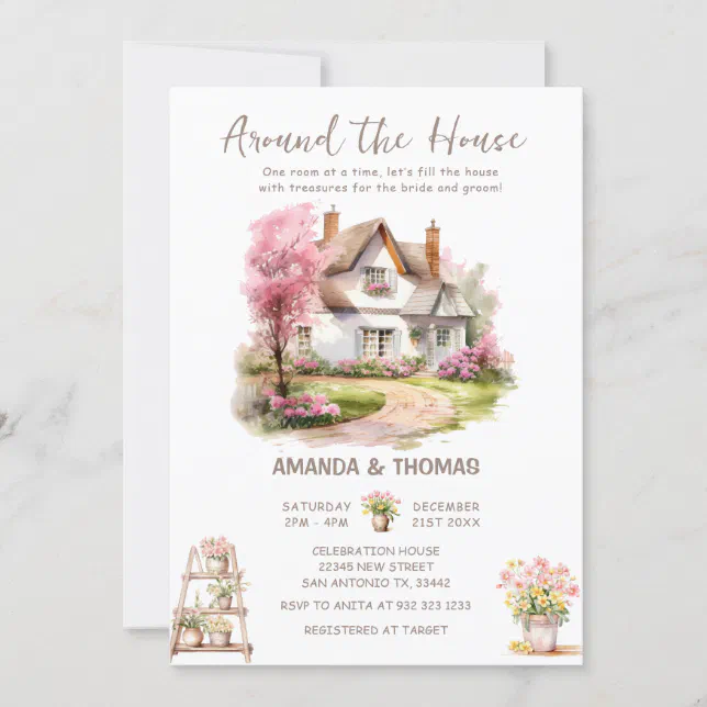 Spring Around the House Couples Bridal Shower Invitation | Zazzle