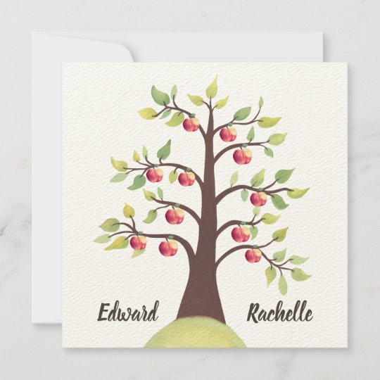 Spring Autumn Engagement Wedding Apple Tree Invitation | Zazzle.com