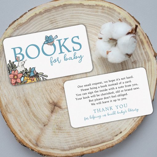 Spring Baby Shower Books for Baby Request Enclosure Card | Zazzle