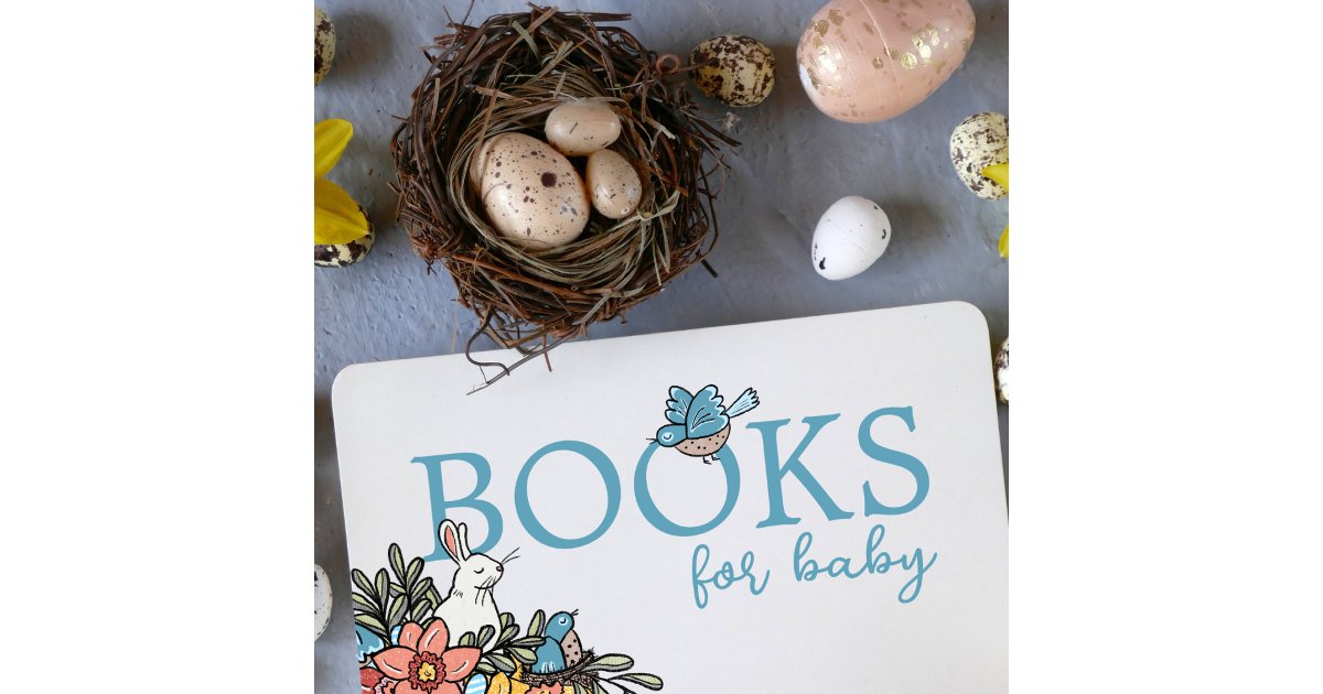 Spring Baby Shower Books for Baby Request Enclosure Card | Zazzle