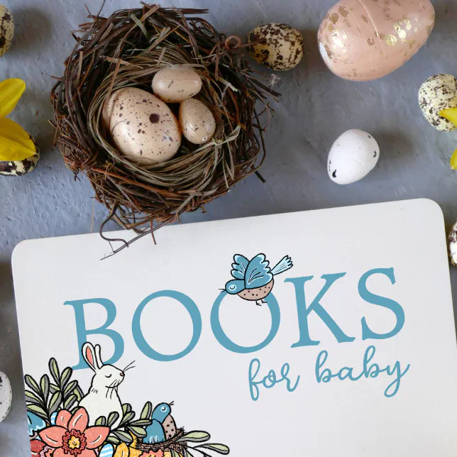 Spring Baby Shower Books for Baby Request Enclosure Card | Zazzle