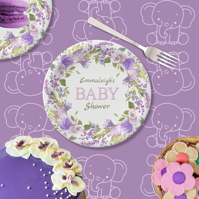 Spring Baby Shower Floral Paper Plates | Zazzle