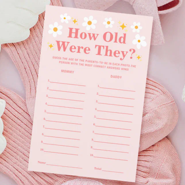 Spring Baby Shower Game Guess Age Mommy Daddy | Zazzle