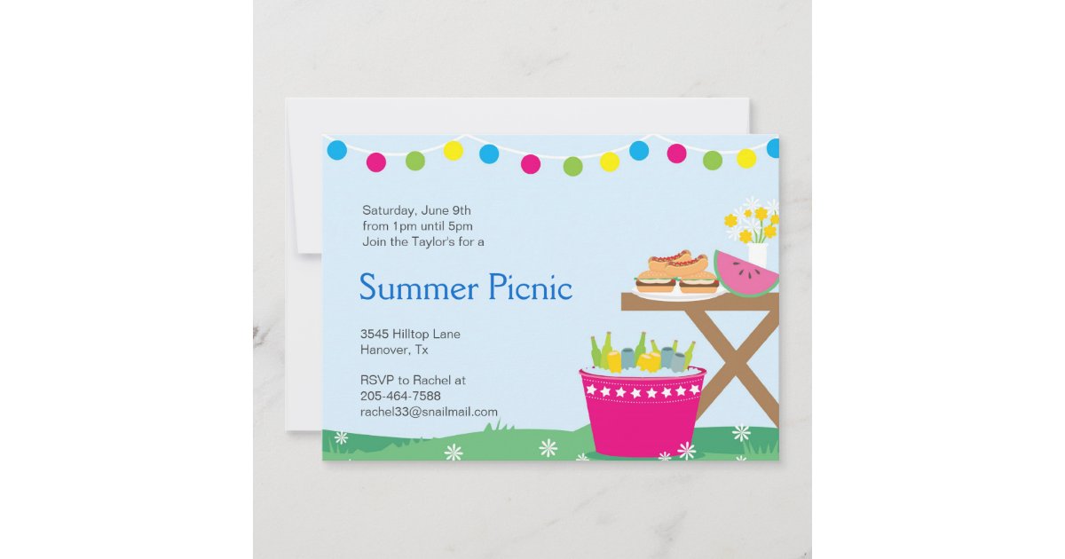 Spring Backyard Barbecue Party Invitations | Zazzle