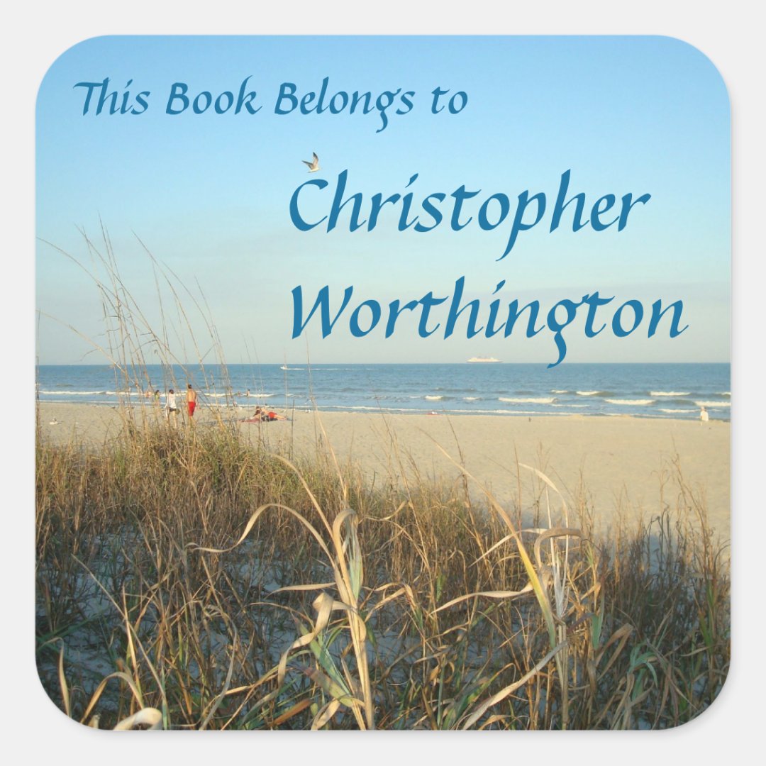 Spring Beach Scene No. 3 Bookplate | Zazzle