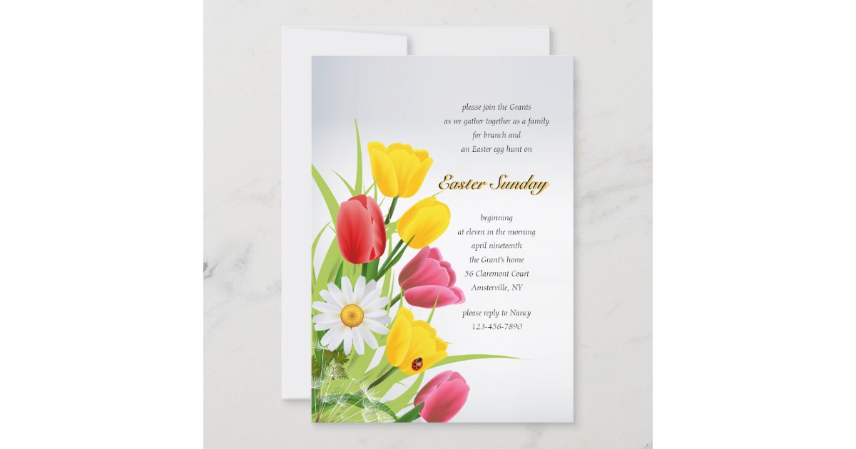 Spring Blooms Easter Invitation | Zazzle