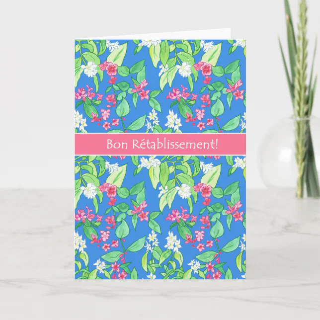 Spring Blossoms French Language Get Well Soon Card | Zazzle