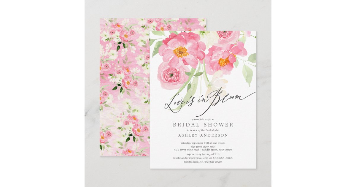 Spring Blossoms Love Is In Bloom Invitation | Zazzle