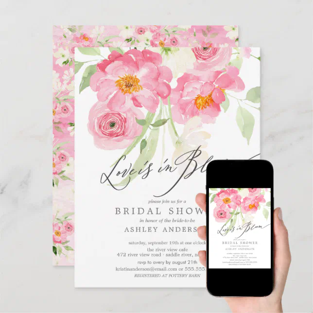 Spring Blossoms Love Is In Bloom Invitation | Zazzle