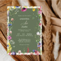 Spring Boho Chic Colorful Wildflower Wedding Invitation | Zazzle