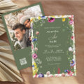 Spring Boho Chic Colorful Wildflower Wedding Invitation | Zazzle