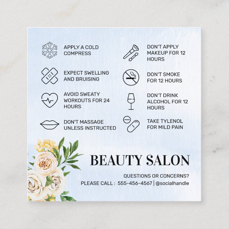 Spring Botox Aftercare Business Card | Zazzle