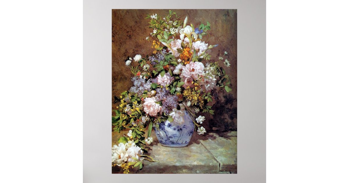 Spring Bouquet by Renoir Fine Art Print | Zazzle