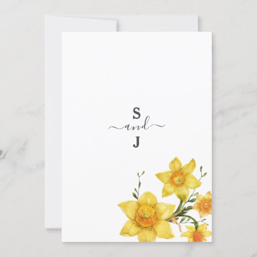 Spring bouquet golden daffodils flowers wedding invitation | Zazzle