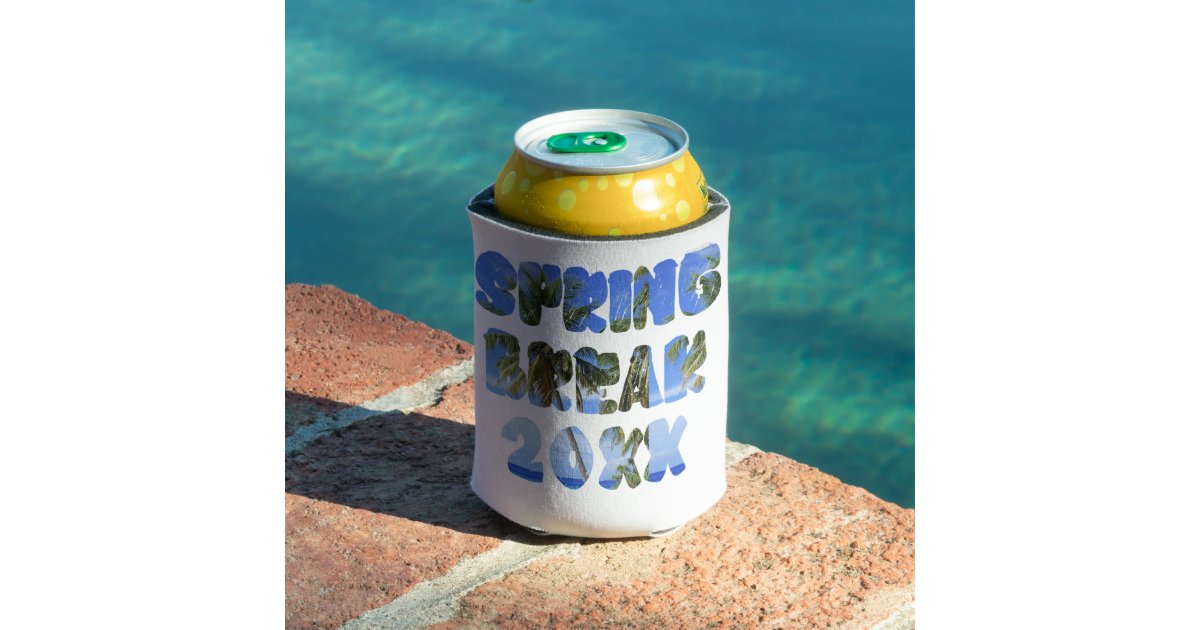 Spring Break Can Cooler - Custom Minimalist Koozie | Zazzle