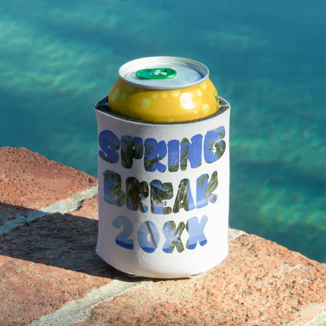 Spring Break Can Cooler - Custom Minimalist Koozie | Zazzle