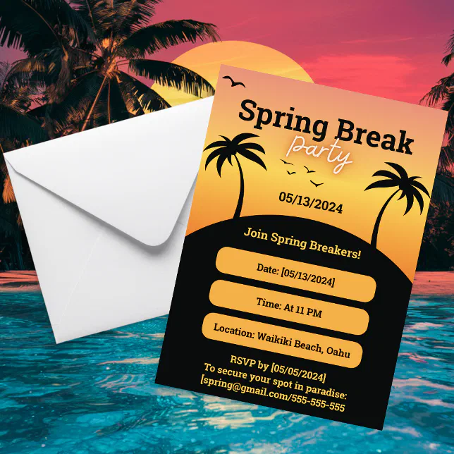 Spring Break Party Invitation | Zazzle