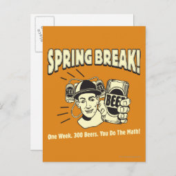 Spring Break: You do the Math Postcard | Zazzle