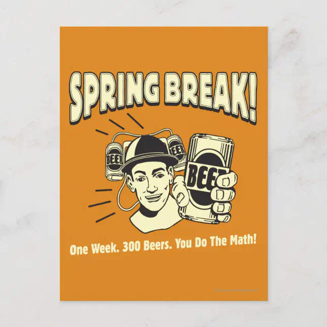 Spring Break: You do the Math Postcard | Zazzle