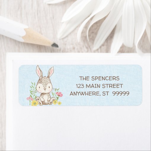 Spring Bunny Return Address Labels | Zazzle