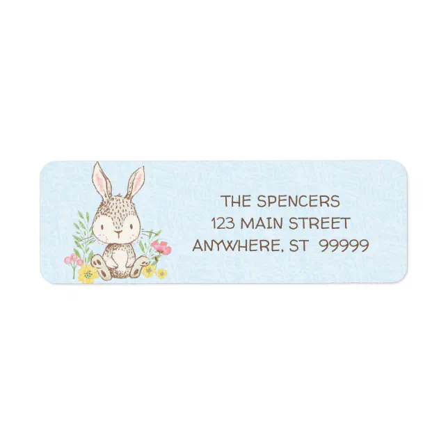 Spring Bunny Return Address Labels | Zazzle