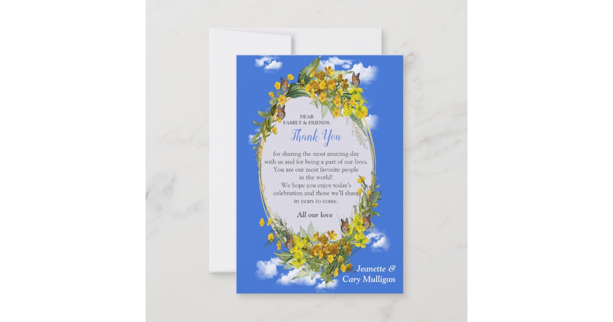 Spring Buttercup Flowers Thank You RSVP Card | Zazzle