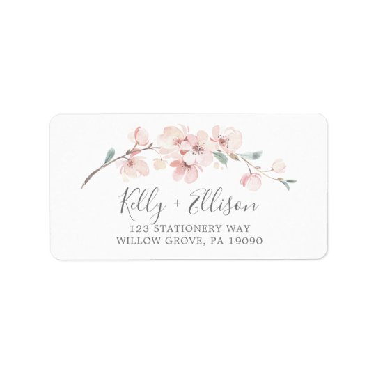 Spring Cherry Blossom Wedding RSVP Address Labels | Zazzle.com