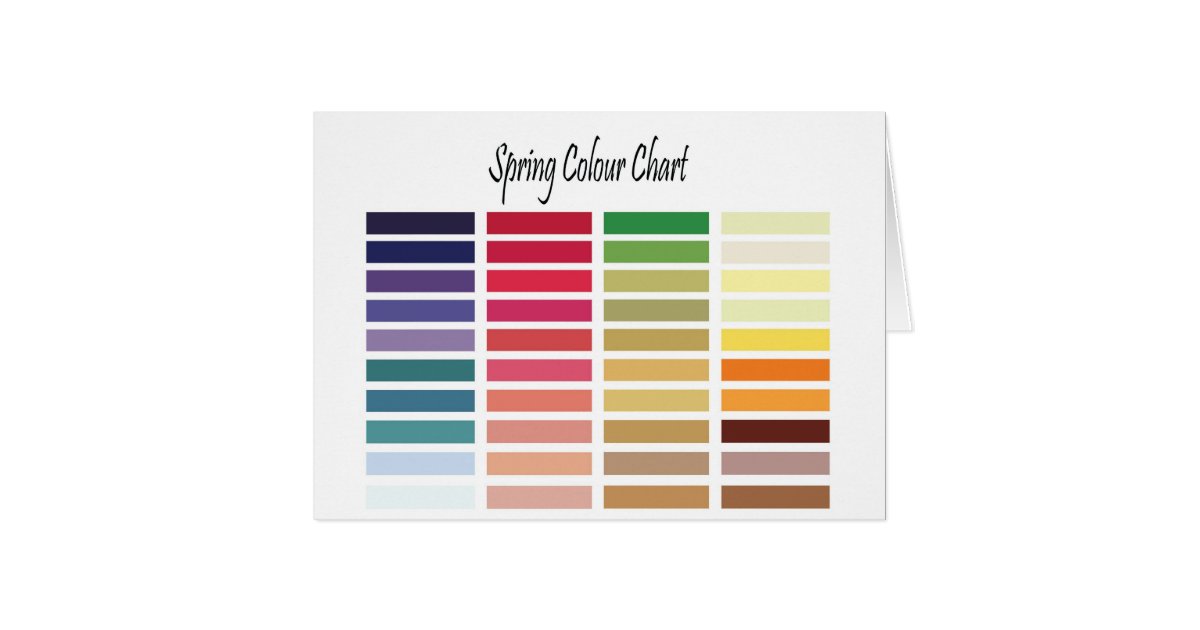 Spring Color Chart Card | Zazzle