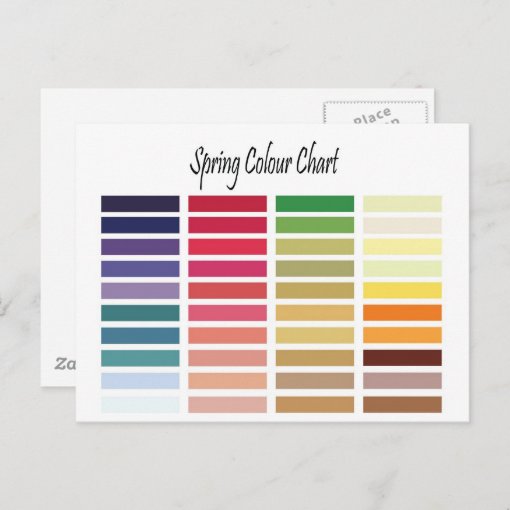 Spring Color Chart Postcard | Zazzle
