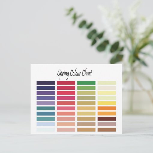 Spring Color Chart Postcard | Zazzle