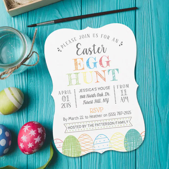 Spring Colors Easter Egg Hunt Invitation | Zazzle