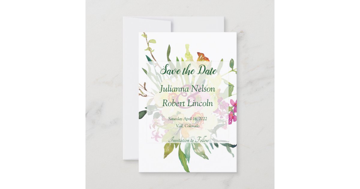 Spring daffodil bouquet save the date invitation | Zazzle
