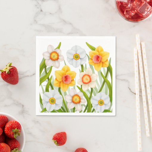 Spring Daffodil Flowers Napkins | Zazzle