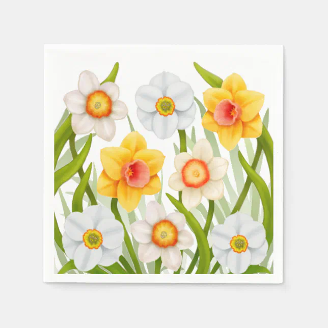 Spring Daffodil Flowers Napkins | Zazzle