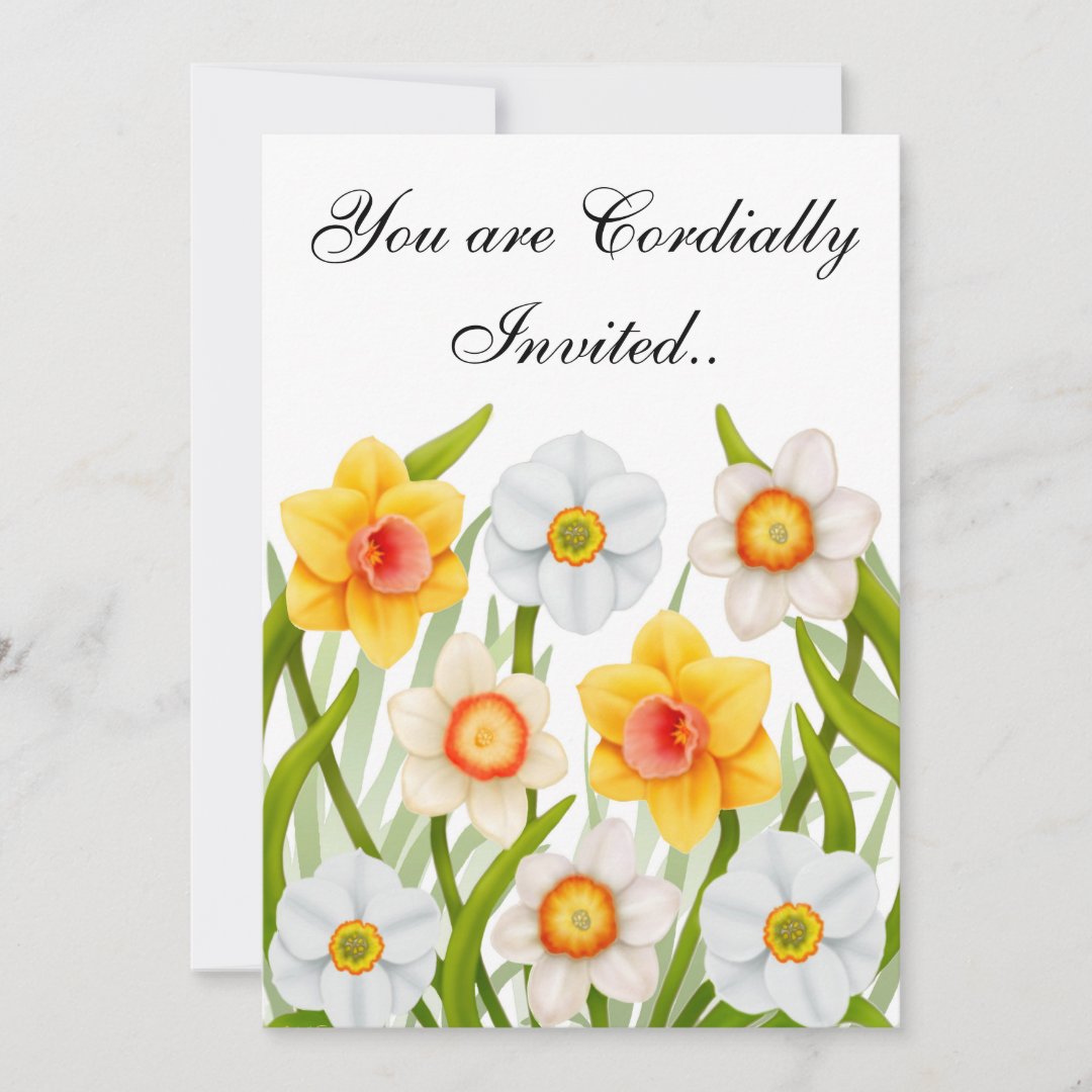 Spring Daffodils Birthday Party Invitation | Zazzle