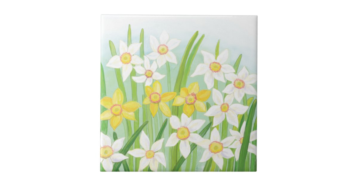Spring Daffodils Ceramic Tile | Zazzle