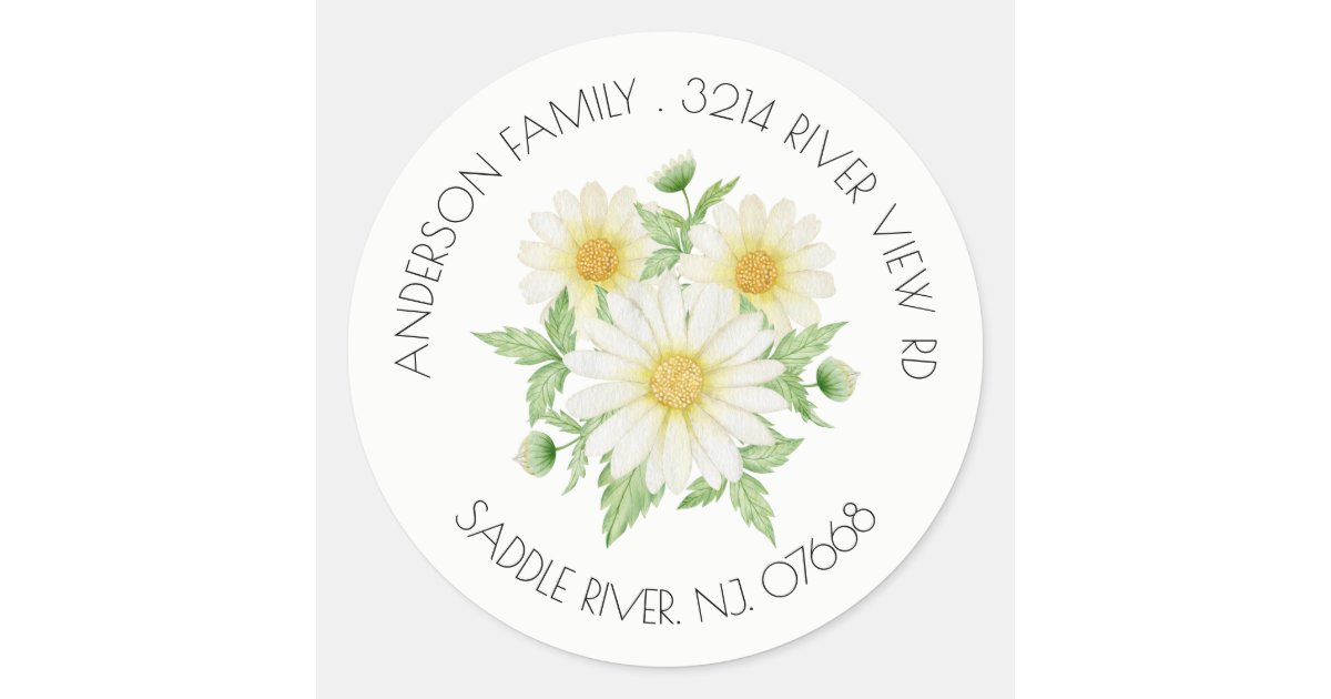 Spring Daisy Address Label Sticker | Zazzle