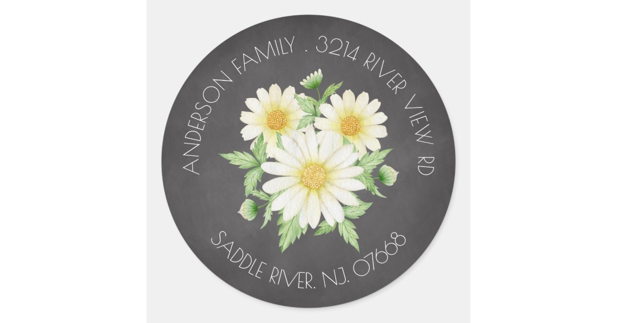Spring Daisy Address Label Sticker | Zazzle