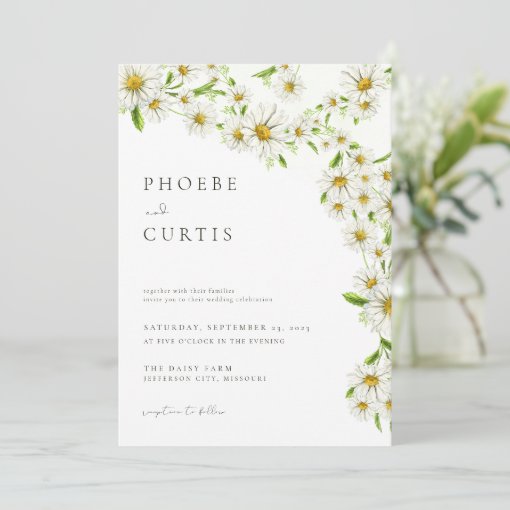 Spring Daisy Wedding Invitation Floral Summer | Zazzle