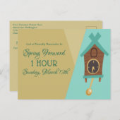 Spring Daylight Saving Time Change Reminder Postcard | Zazzle