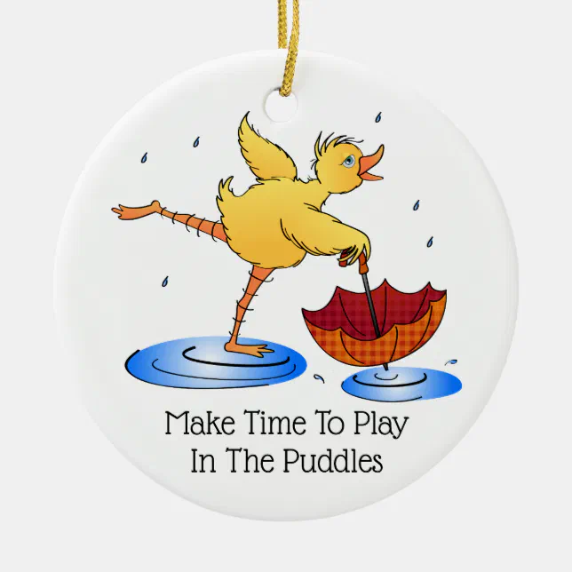 Spring Ducks Singing and Dancing in the Rain!! Ceramic Ornament | Zazzle