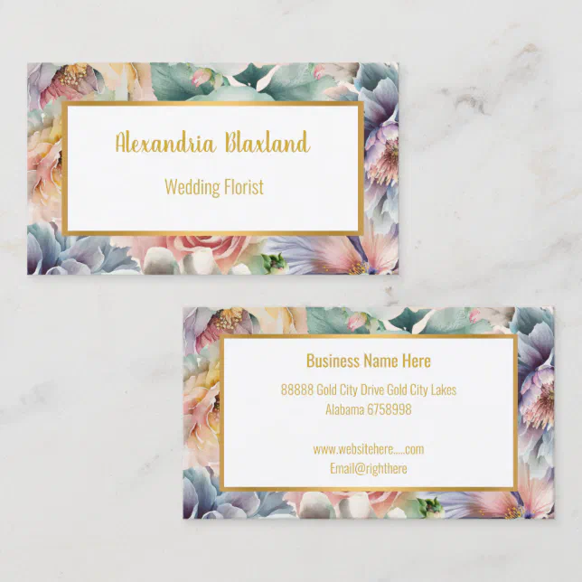 SPRING EDIT FLORAL BUSINESS CARD | Zazzle