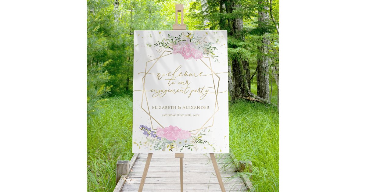 Spring Engagement Party Welcome Sign Wildflower | Zazzle