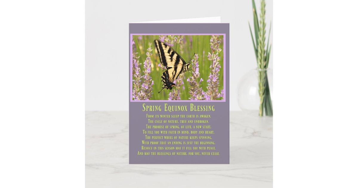Spring Equinox Blessings Butterfly Ostara Card | Zazzle